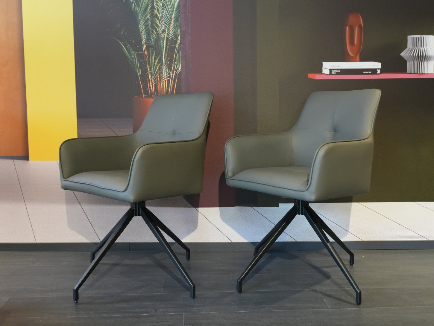 Ex-Display Hendrix Set of 2 Swivel Chairs - Grey | Cadira