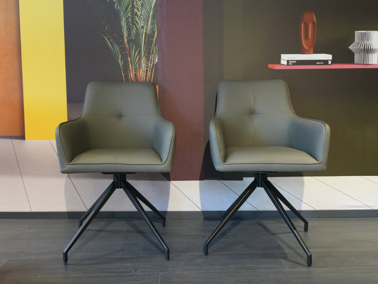 Ex-Display Hendrix Set of 2 Swivel Chairs - Grey | Cadira