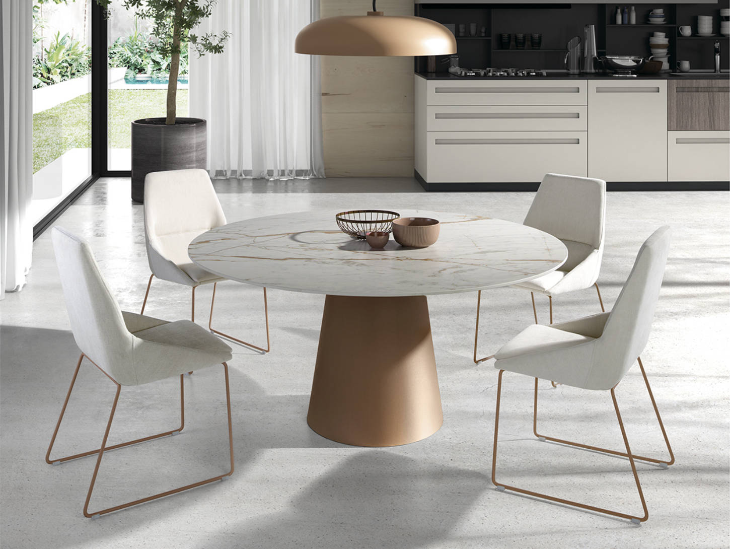Vega Modern Round Dekton Dining Table | cadira