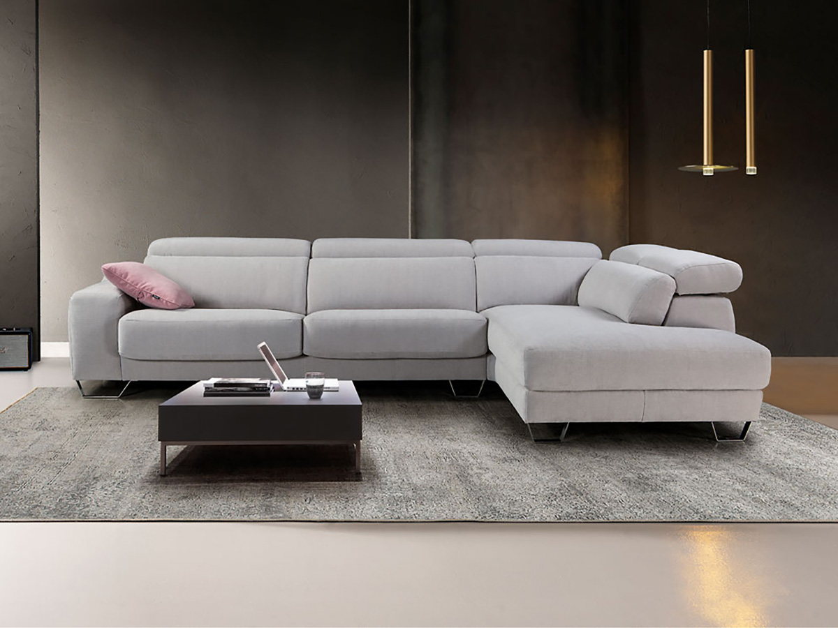 Cynthia Low Profile Elegant Sofa with Chaise | cadira