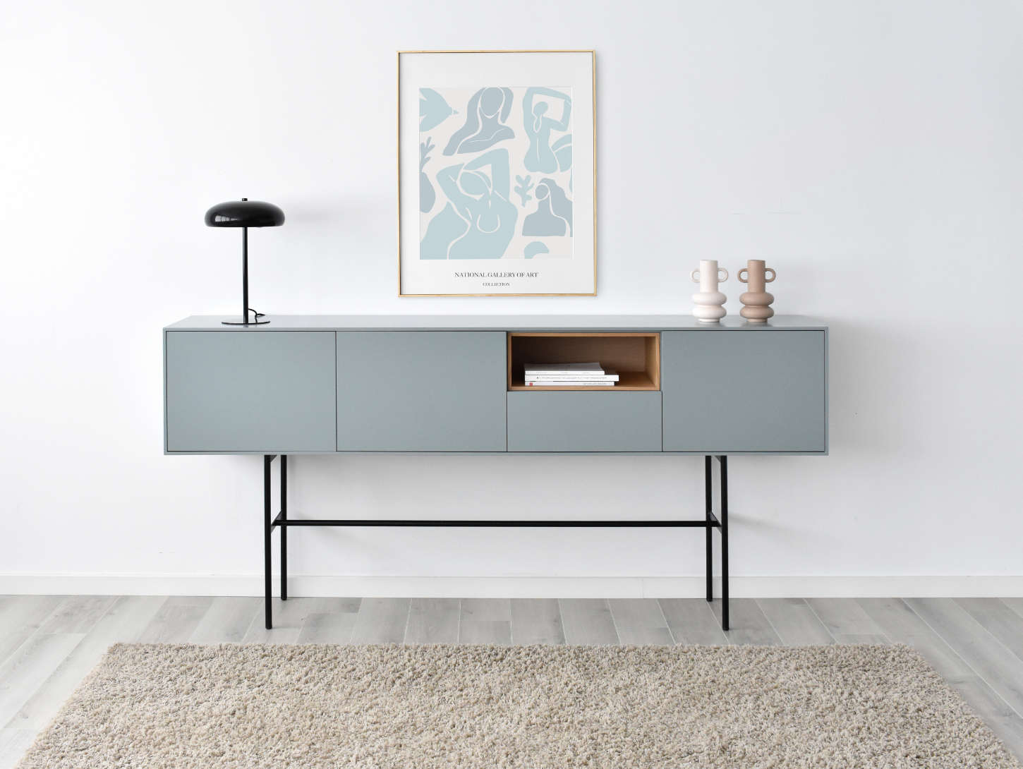Nordic TV Stand with Elegant Steel Metal Leg | cadira