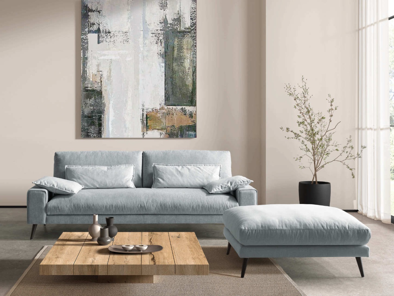 Dallas Contemporary Low Profile Cozy Sofa | cadira