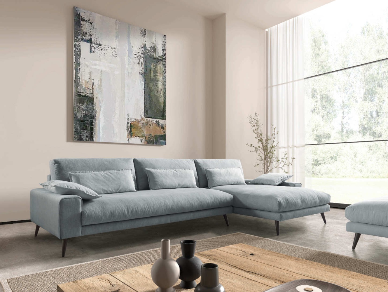 Dallas Contemporay Modern Sofa with Chaise | cadira