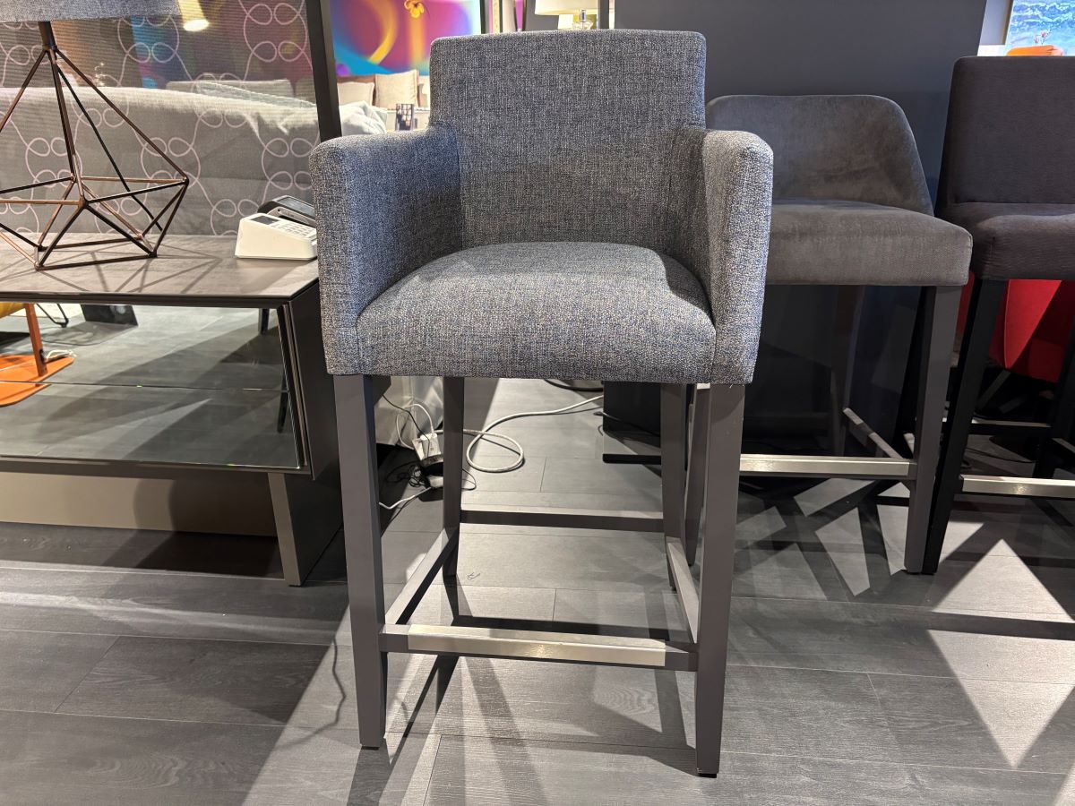 Ex-Display Modern Delfo Bar Stool - Grey Fabric | cadira