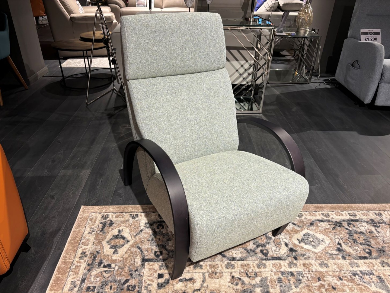 Ex-Display Fany Modern Armchair - Green Fabric | cadira