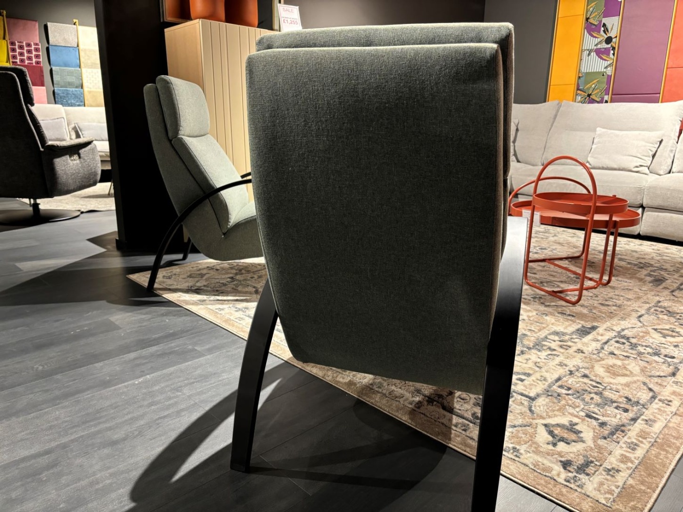 Ex-Display Fany Modern Armchair - Green Fabric | cadira