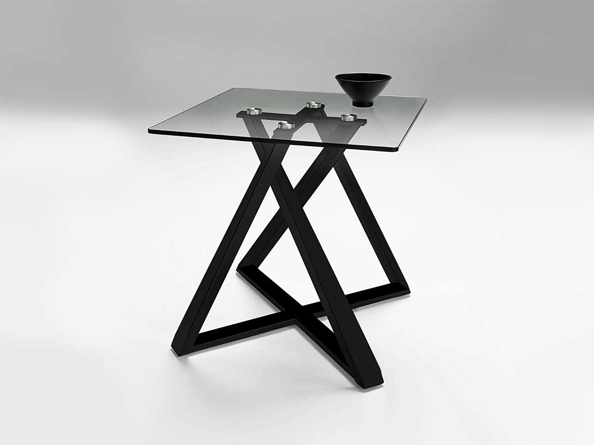 Galaxy GLass Side Table with Modern Steel Frame | cadira