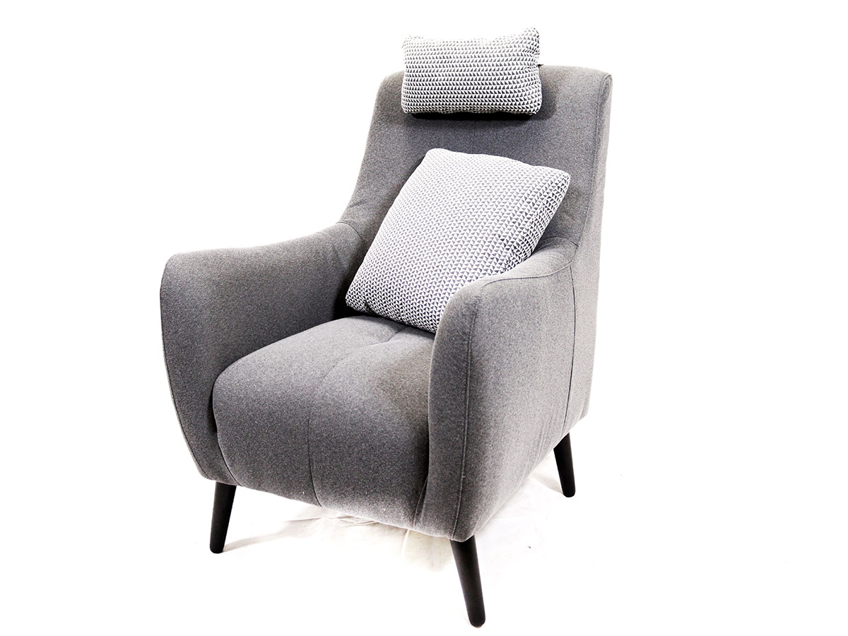 Ex-Display Nina High Back Armchair - Grey Fabric | cadira