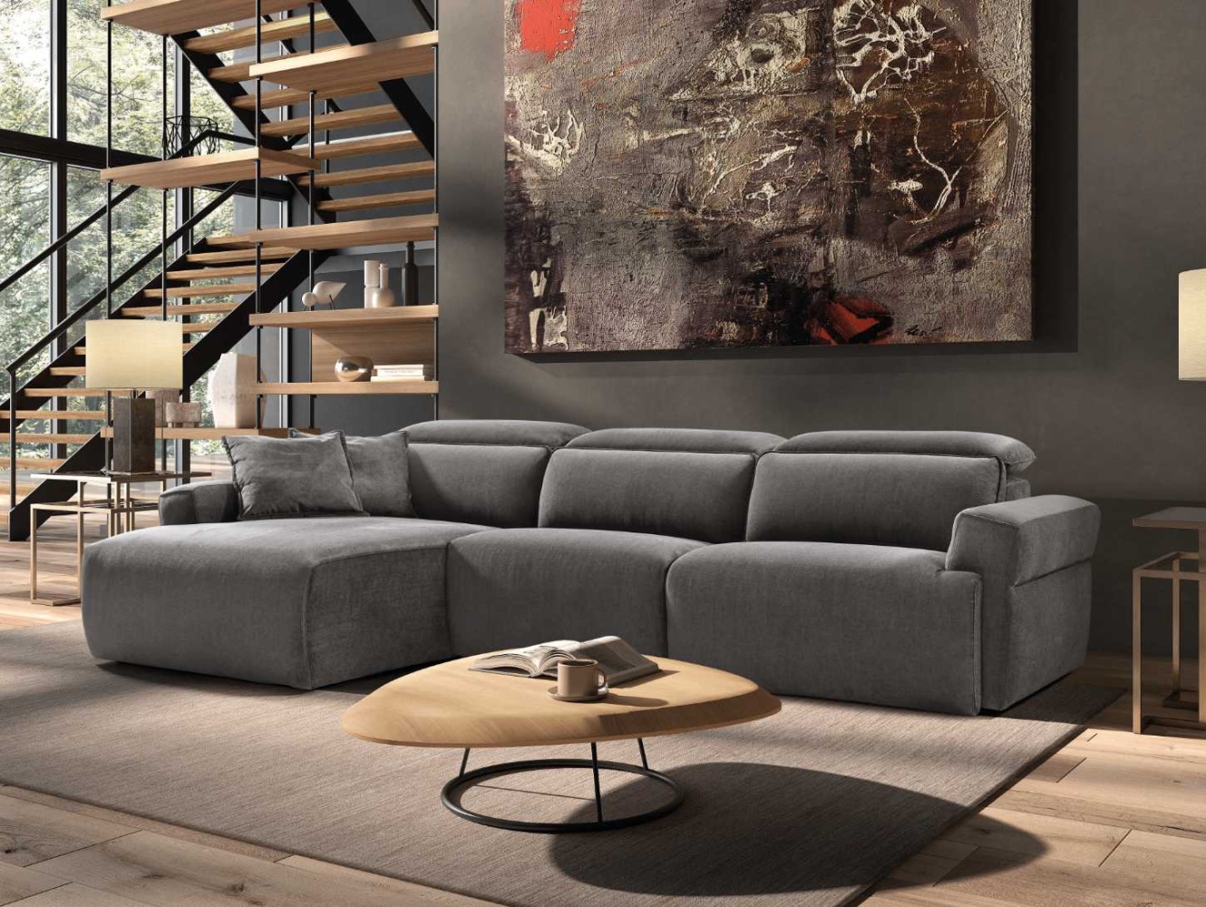 Trevi Luxury Modern Sofa with Chaise | cadira