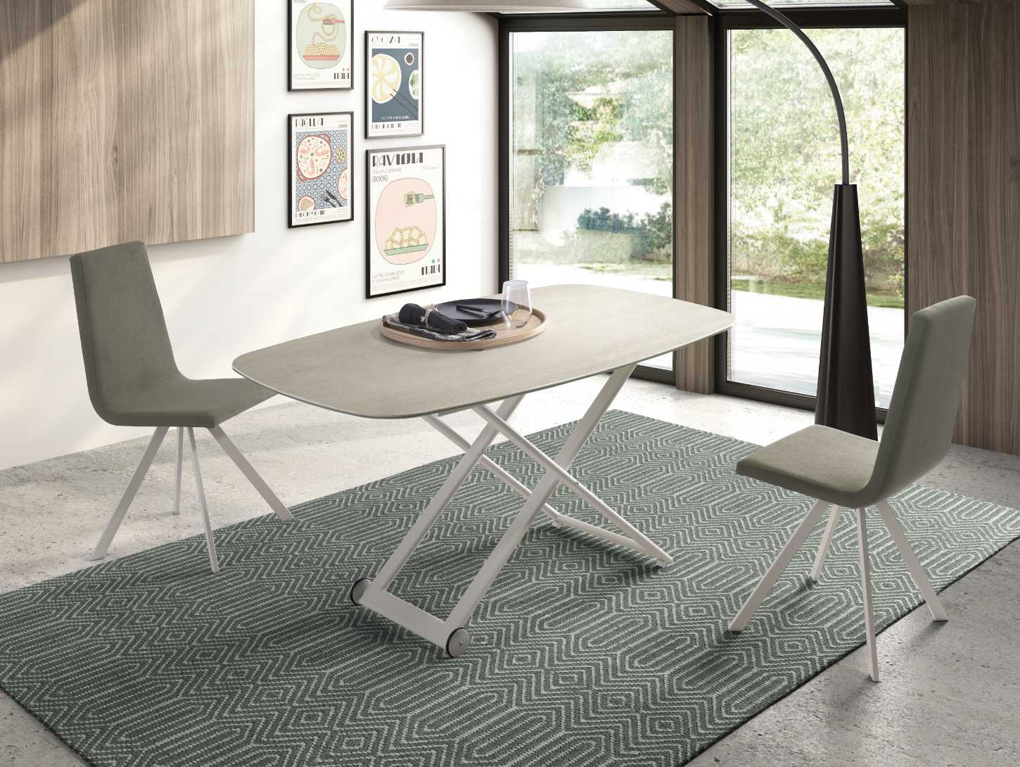 Clip Coffee Table for Dining - Lifting Top | cadira