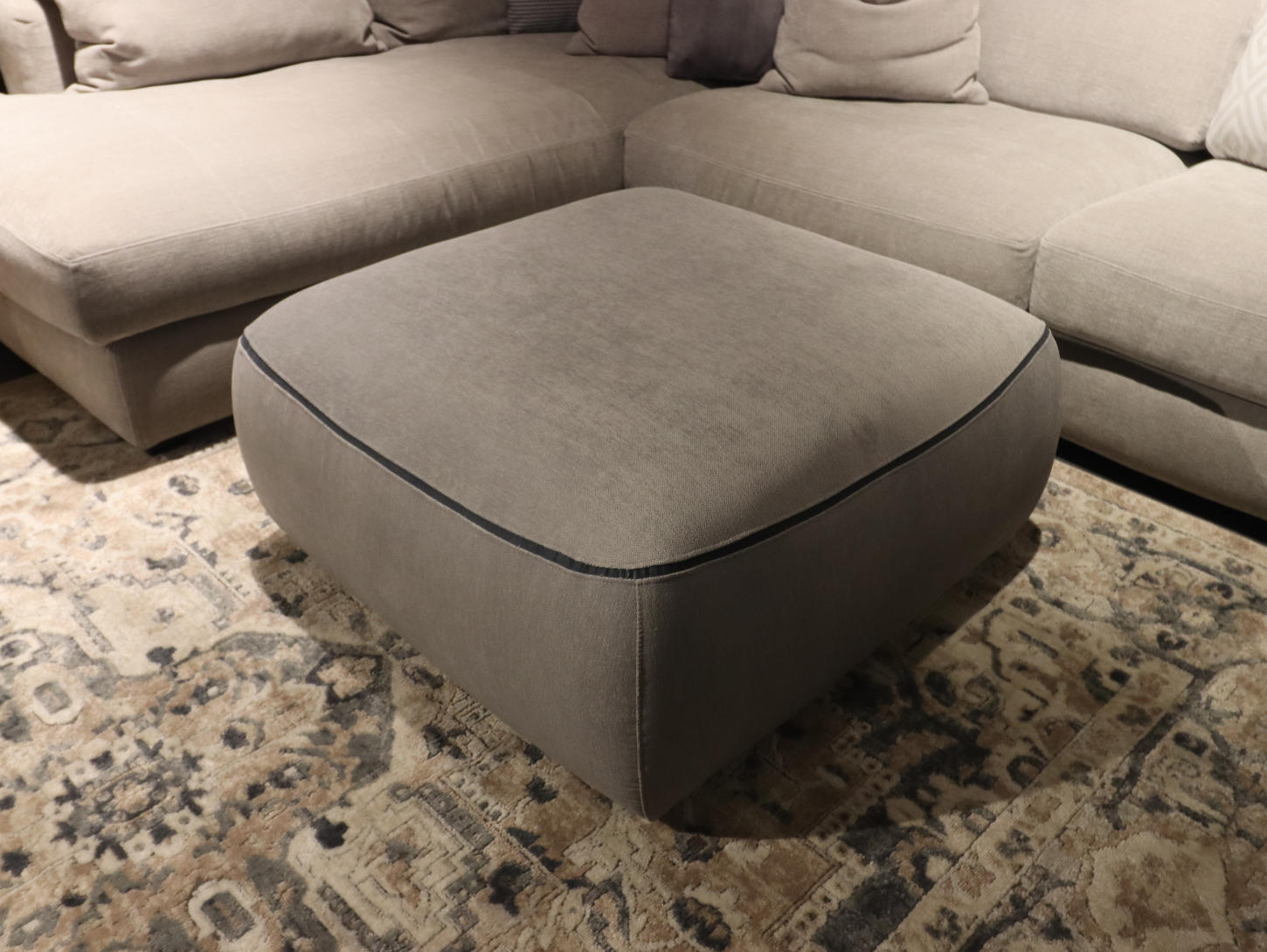 Ex-Display Large Square Pouff - Light Grey | cadira