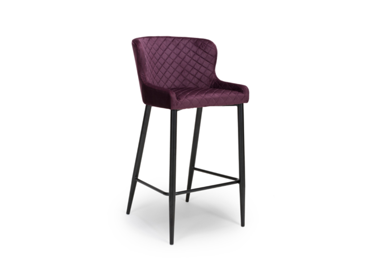 Malcolm Bar Stool - Purple Fabric | Cadira