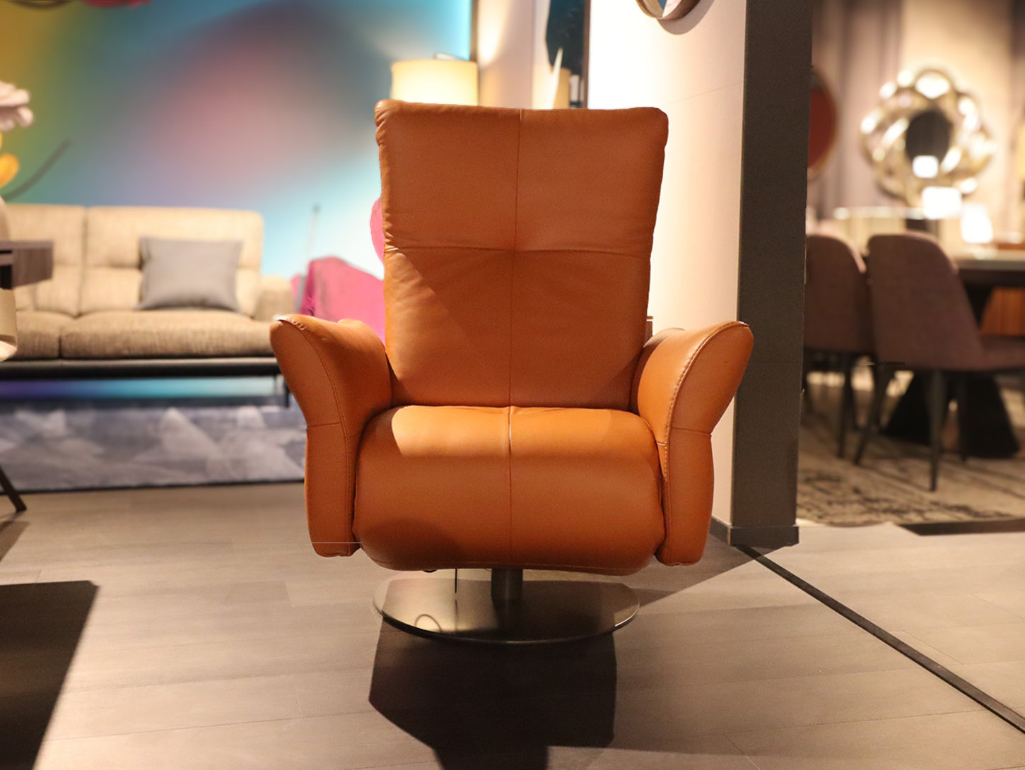 Ex-Display Ozzy Recliner Swivel Chair - Orange | cadira