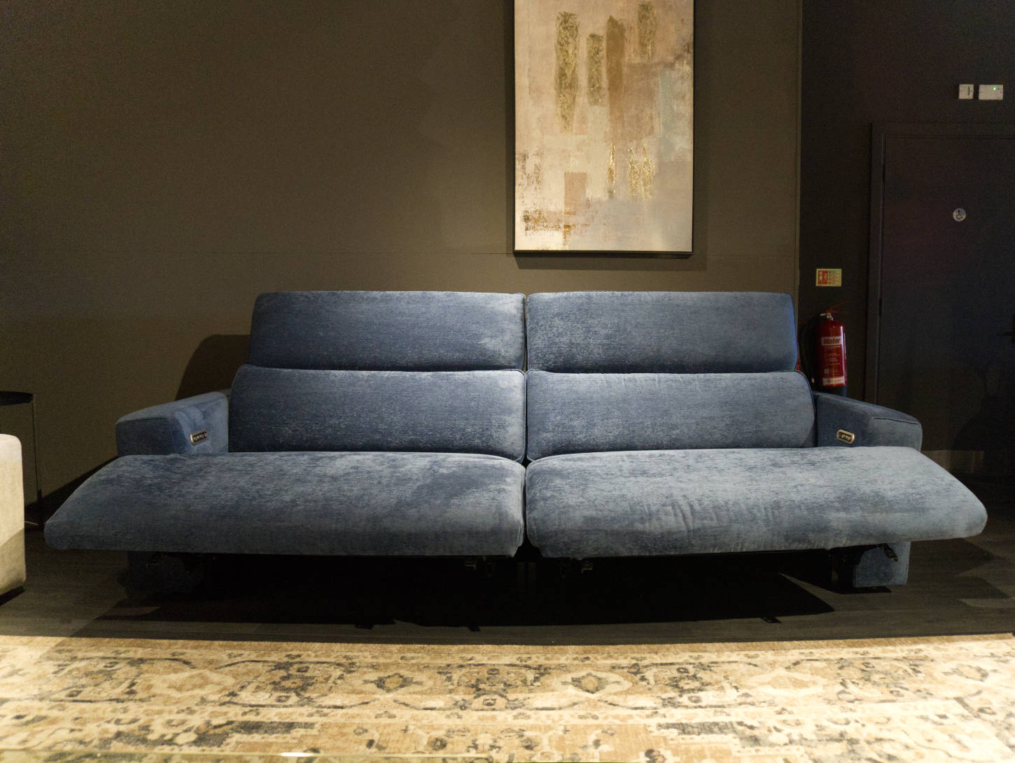 Ex-Display Trevi Recliner Sofa - Blue Fabric | cadira