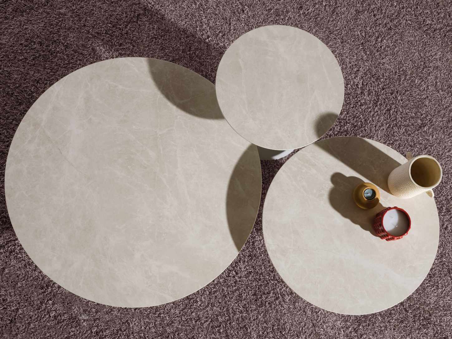 Vega Round Ceramic Coffee Table with Steel Base | cadira