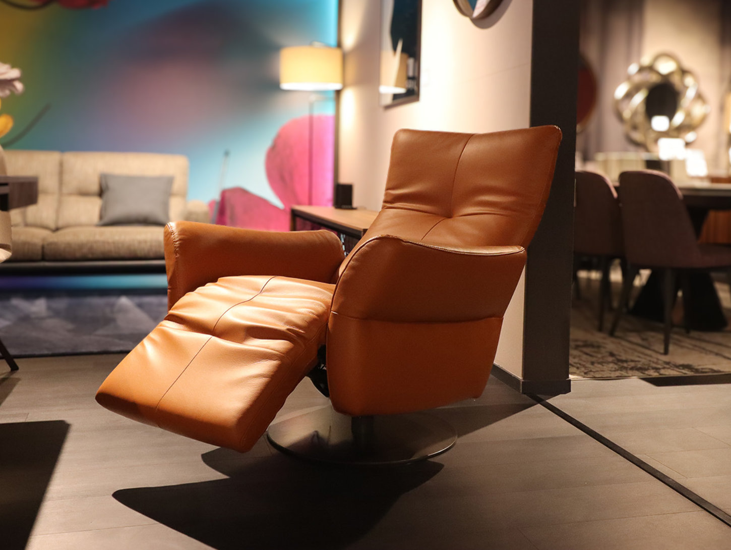 Ex-Display Ozzy Recliner Swivel Chair - Orange | cadira